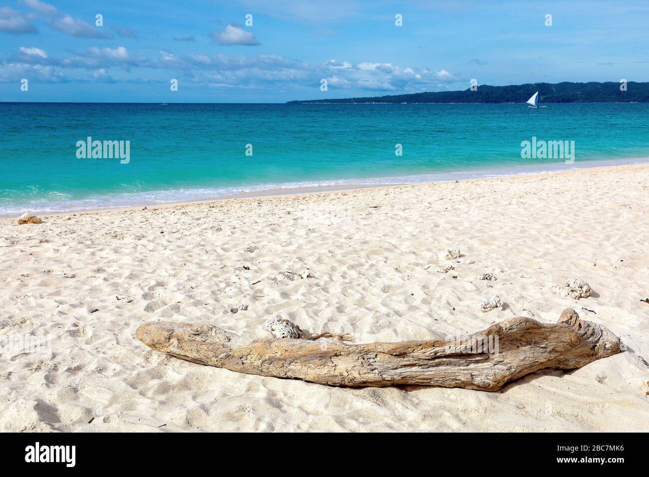 Boracay Island beautiful beach puka shell beach, Philippines Stock ...