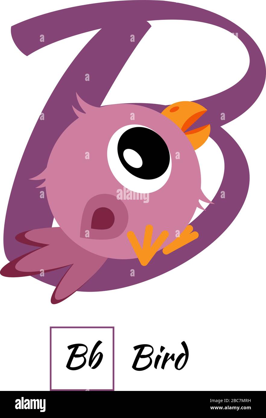 Cute English animal alphabet letter B vector image Stock Vector Image ...