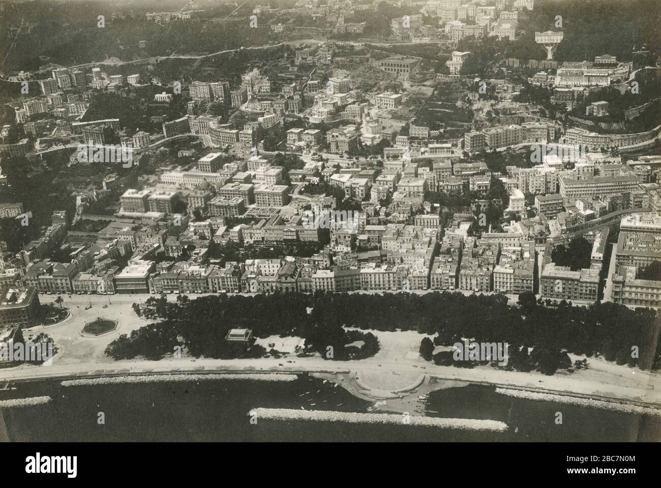 Aerial view of Riviera di Chiaia, Naples, Italy 1930s Stock Photo - Alamy