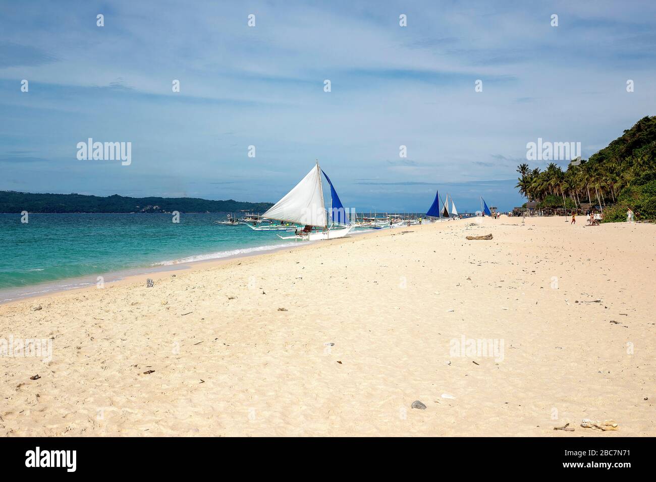 Boracay Island beautiful beach puka shell beach, Philippines Stock ...