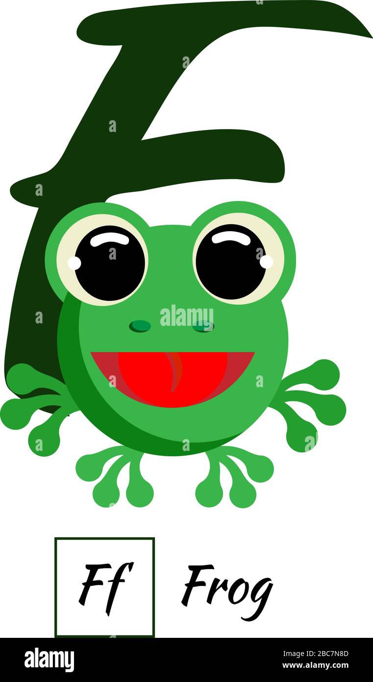 Cute English animal alphabet letter F vector image Stock Vector Image ...