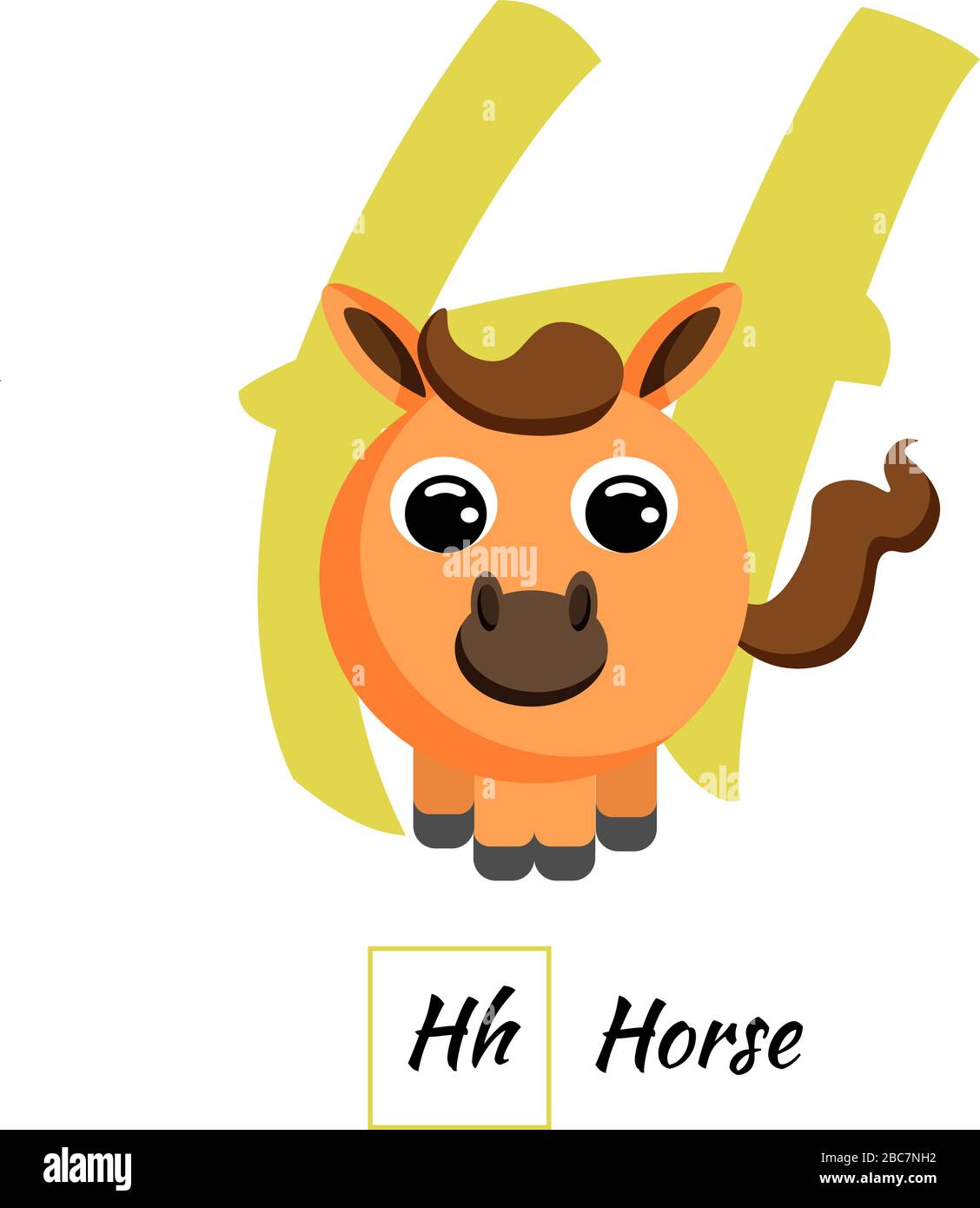 Cute English animal alphabet letter H vector image Stock Vector Image ...