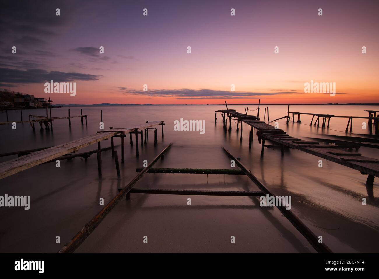 Magnificent summer seascape/ landscape. Sunset at Ravda, Bulgaria Stock ...