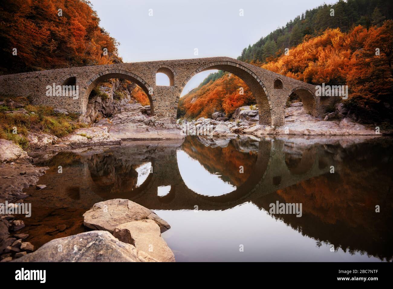 Magnificent autumn landscape.The Devil's bridge, Bulgaria Stock Photo ...