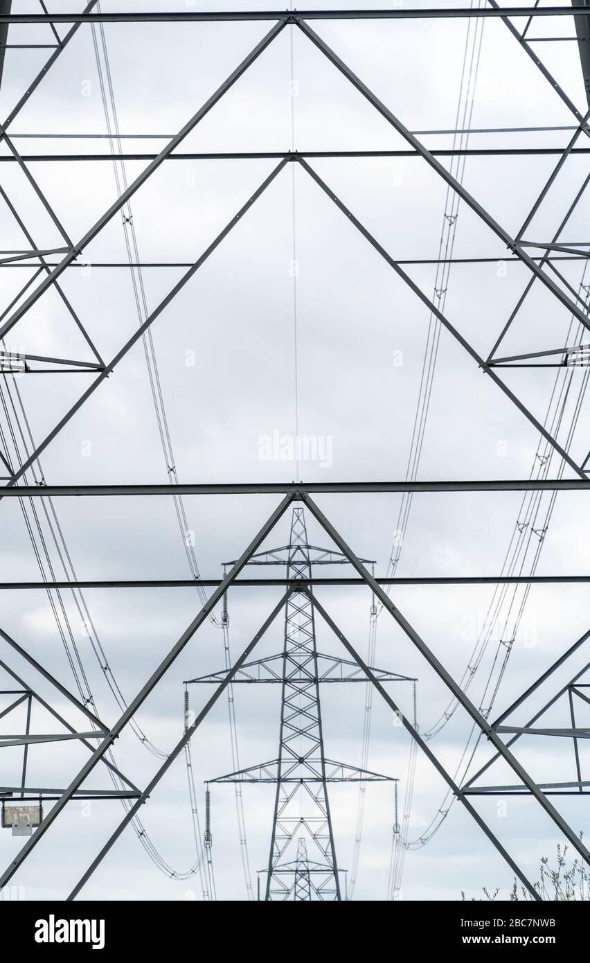 National Grid Pylons -L6D Stock Photo - Alamy