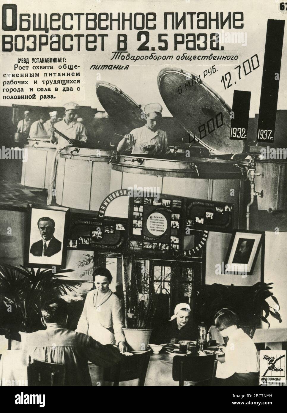 Propaganda photo of the Stalin's second five-year plan for the ... Propaganda photo of the Stalin's second five-year plan for the ...