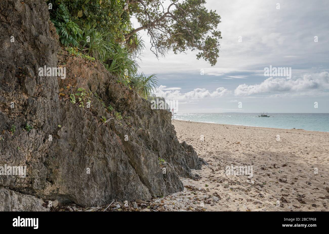 Boracay Island beautiful beach puka shell beach, Philippines Stock ...