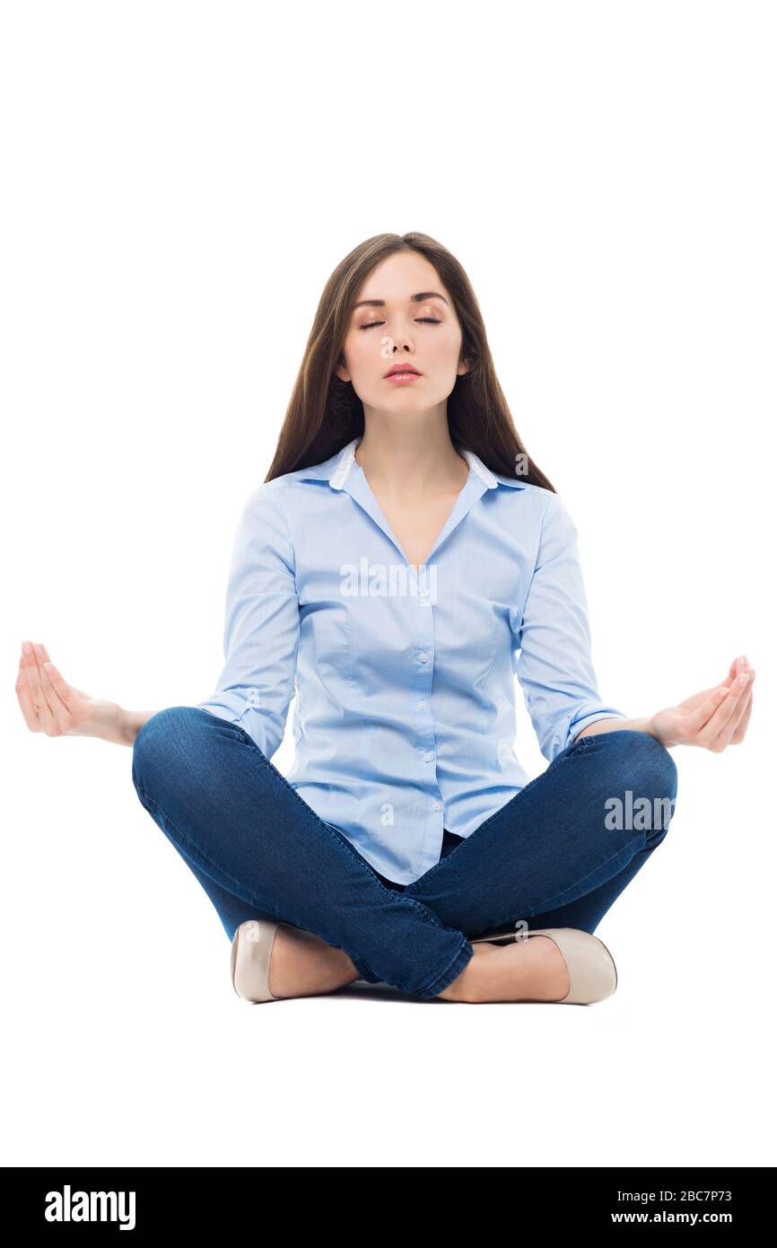 Beautiful woman relaxing sitting hi-res stock photography and images ...