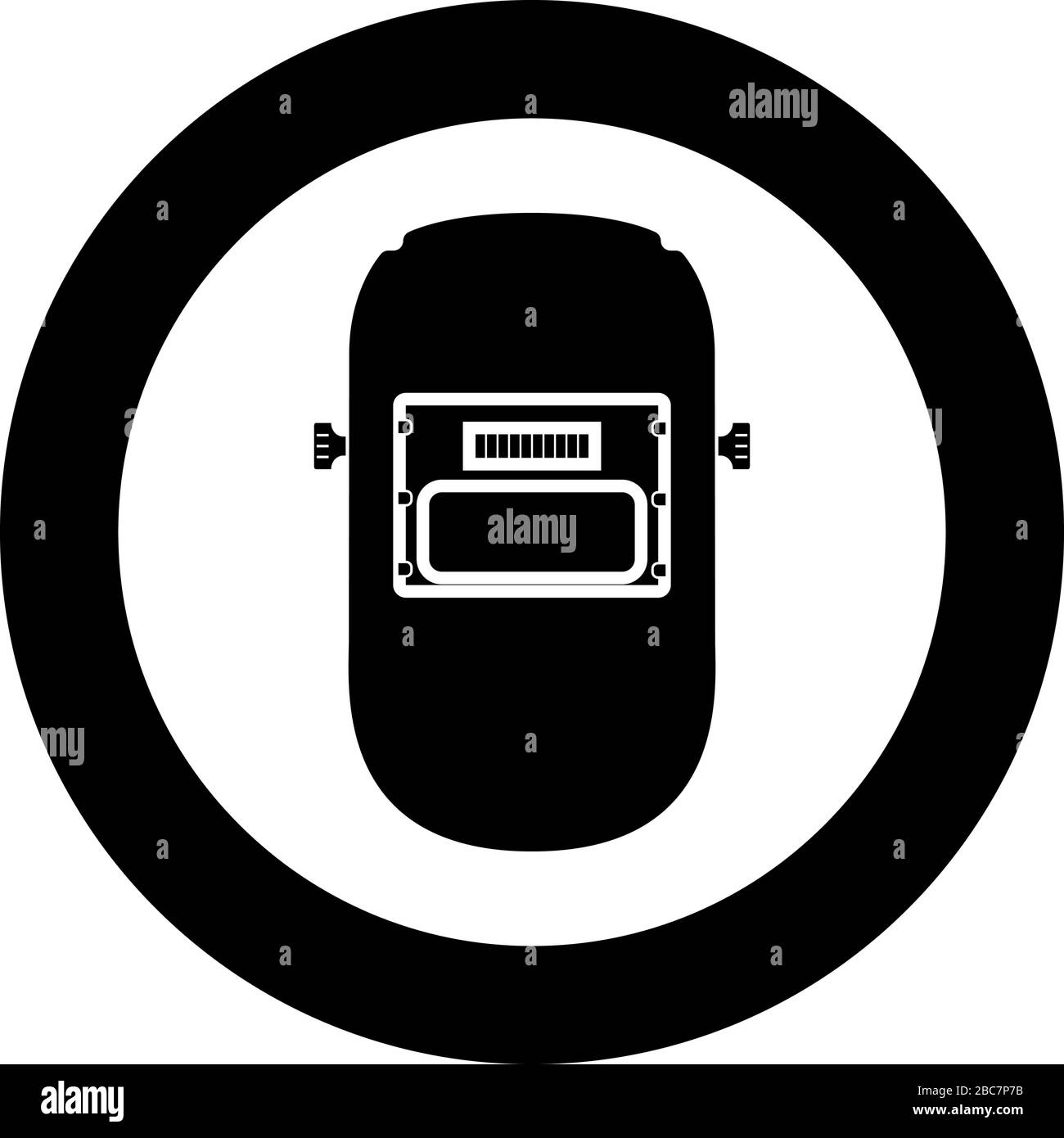Welder mask icon in circle round black color vector illustration flat style simple image Stock ...