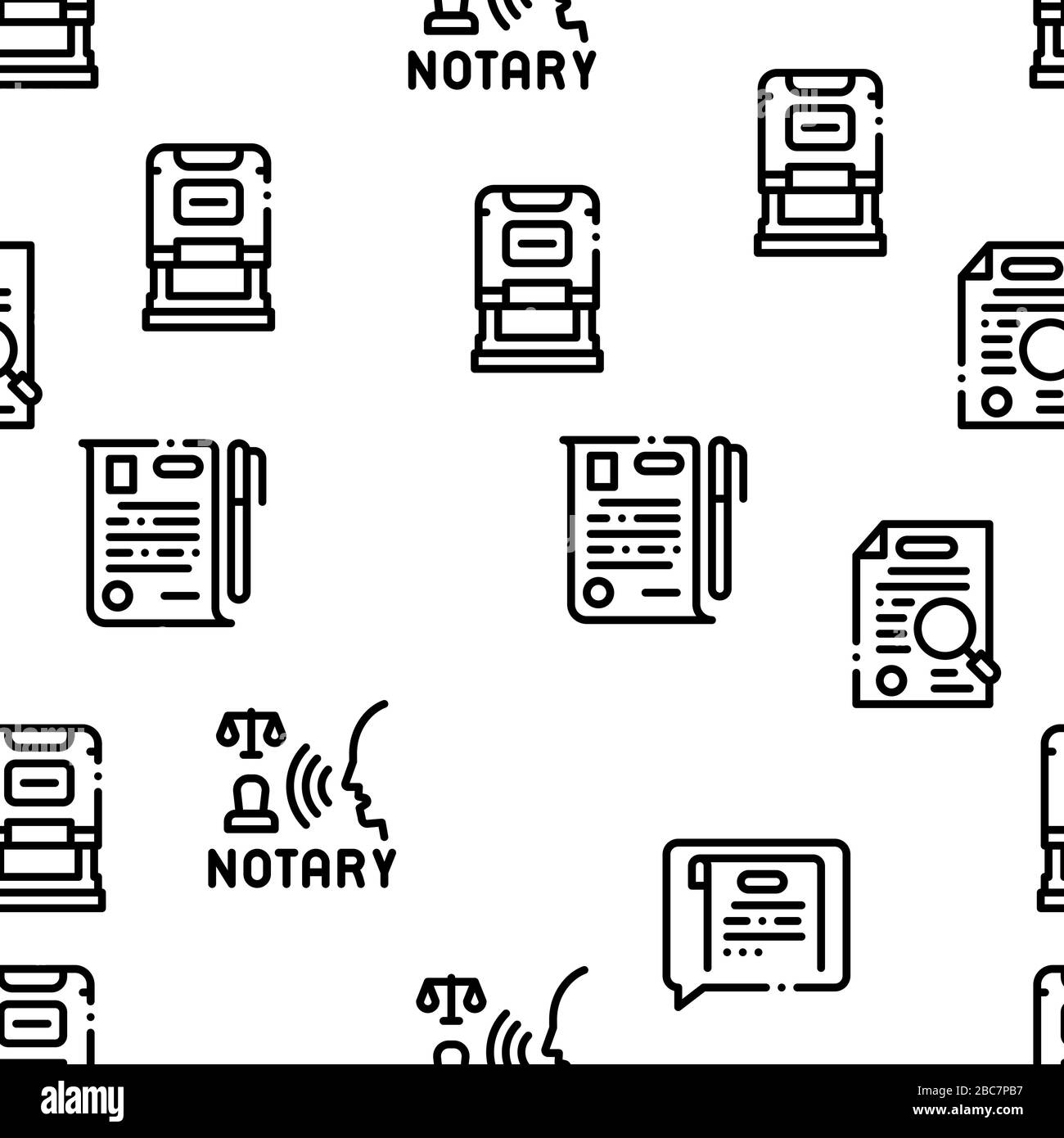 Notary Service Agency Seamless Pattern Vector Stock Vector Image & Art ...