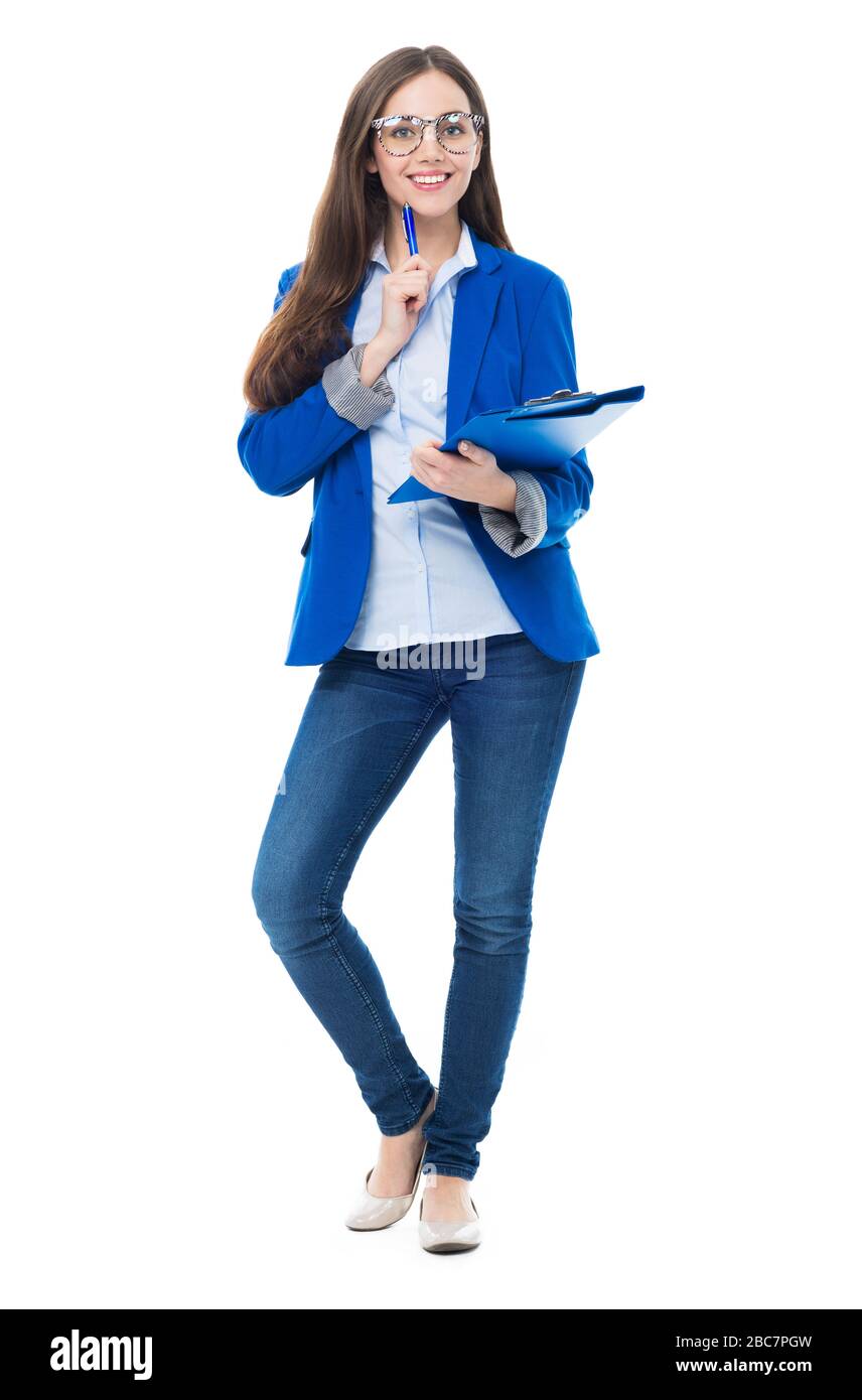 Young beautiful caucasian student Cut Out Stock Images & Pictures - Alamy