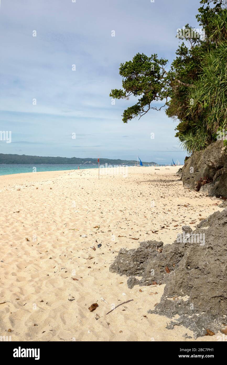 Boracay Island beautiful beach puka shell beach, Philippines Stock ...