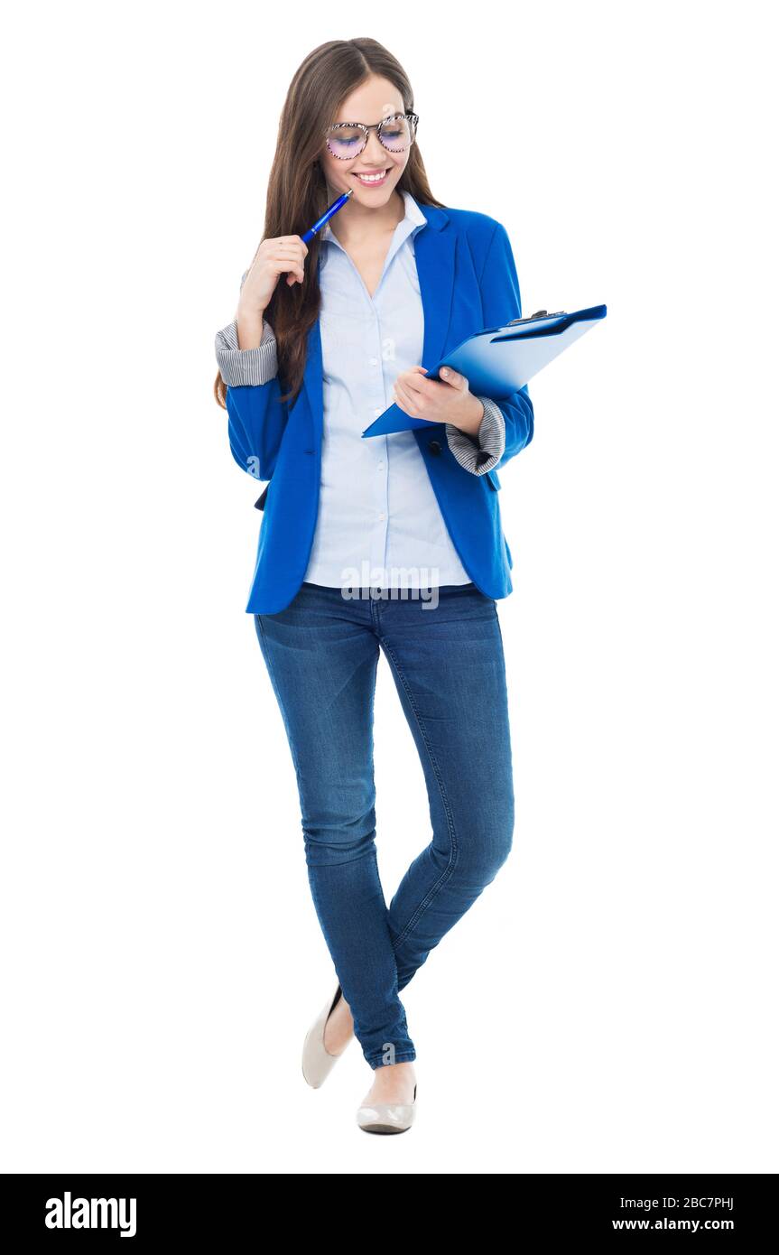 Young beautiful caucasian student Cut Out Stock Images & Pictures - Alamy