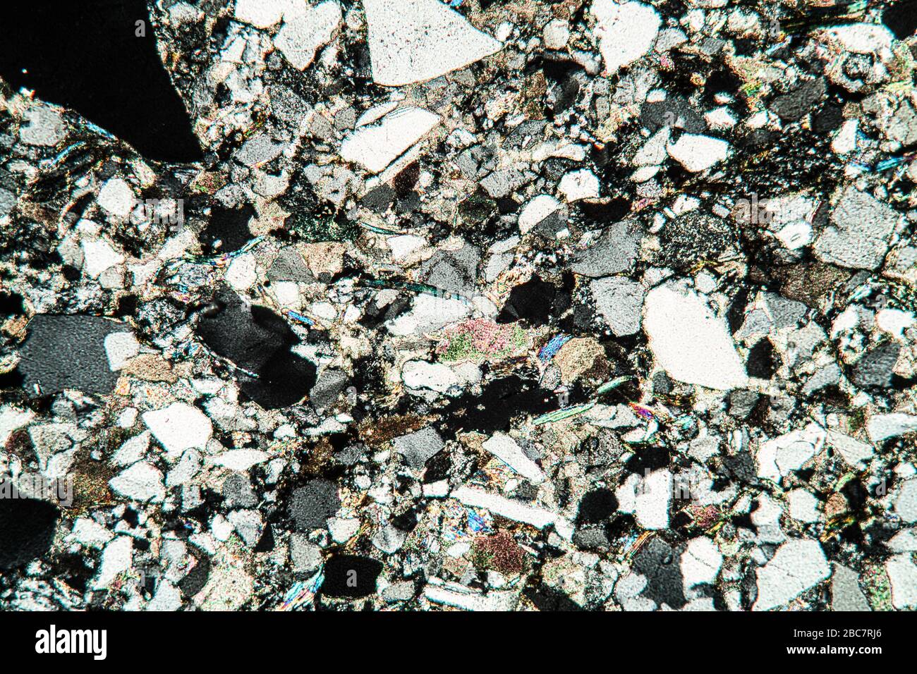 limestone rock under the microscope 50x Stock Photo - Alamy