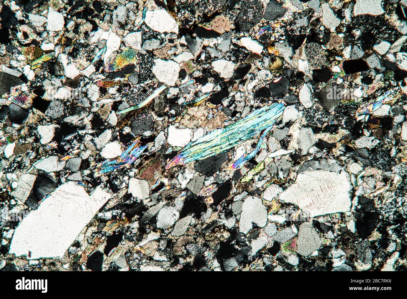 limestone rock under the microscope 50x Stock Photo - Alamy