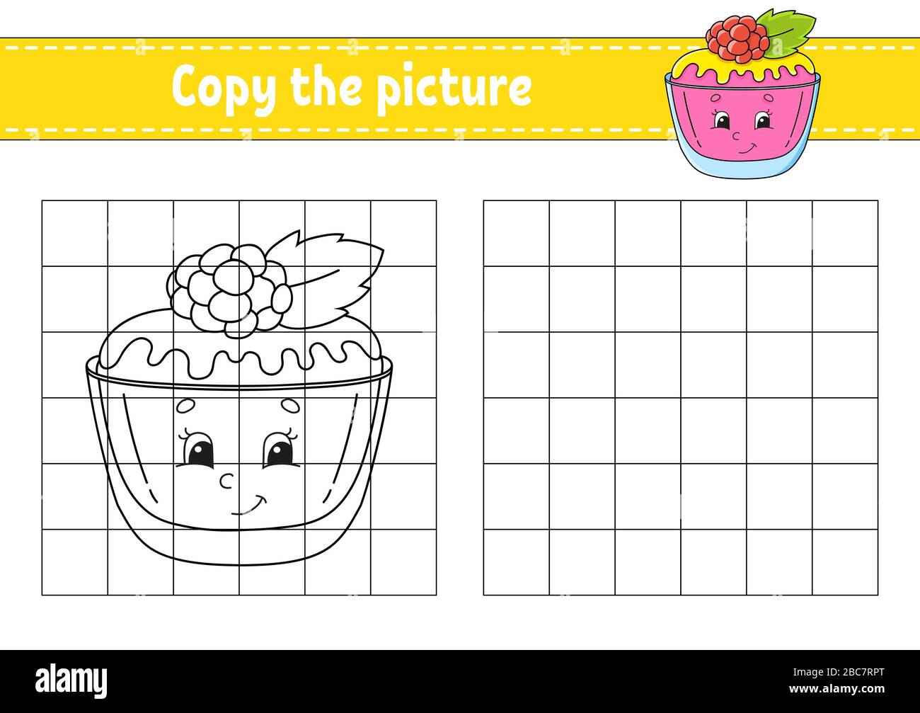 Copy the picture. Sweet cake. Coloring book pages for kids. Education ...