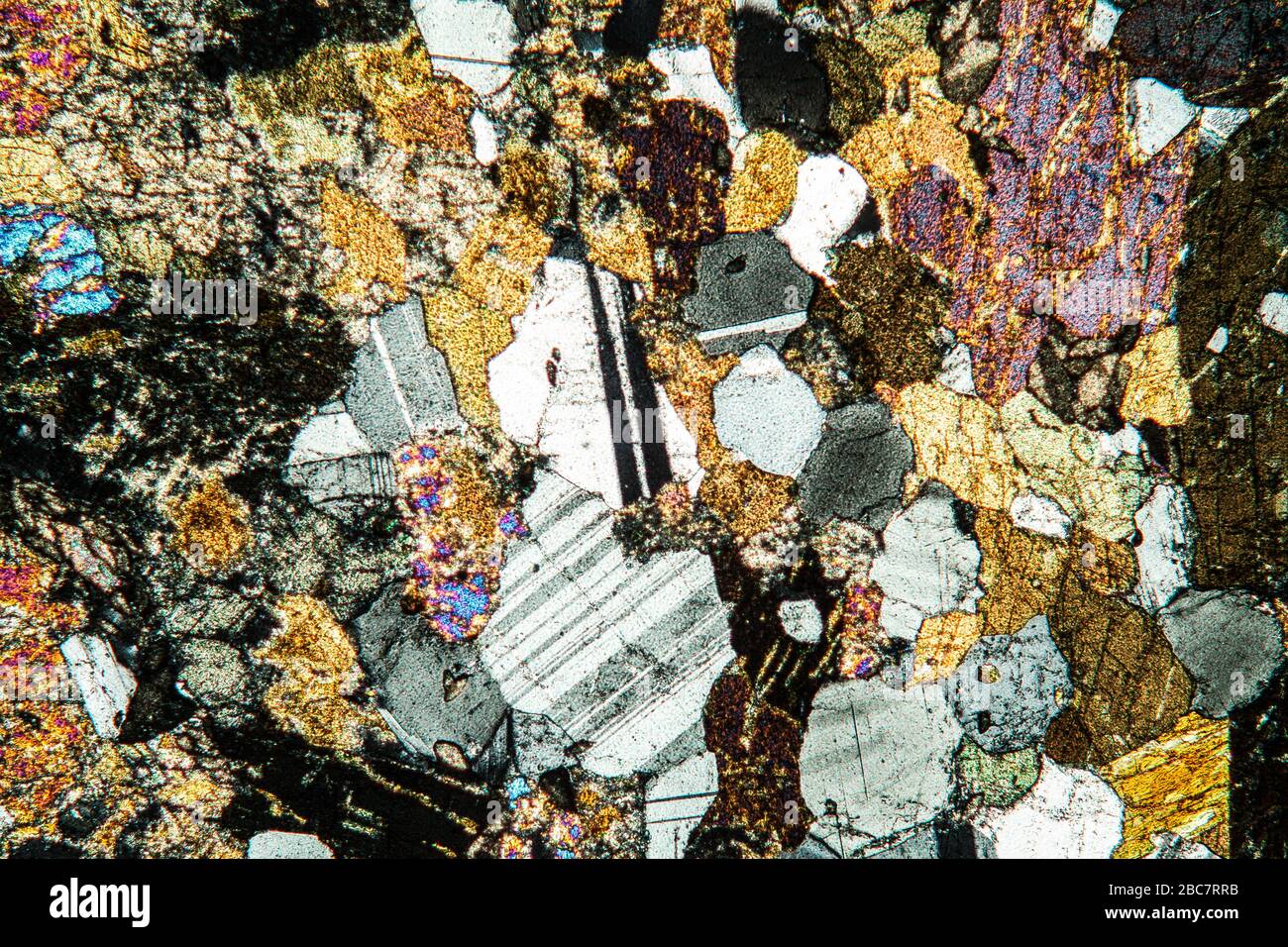 Amphibolite rock under the microscope 50x Stock Photo - Alamy