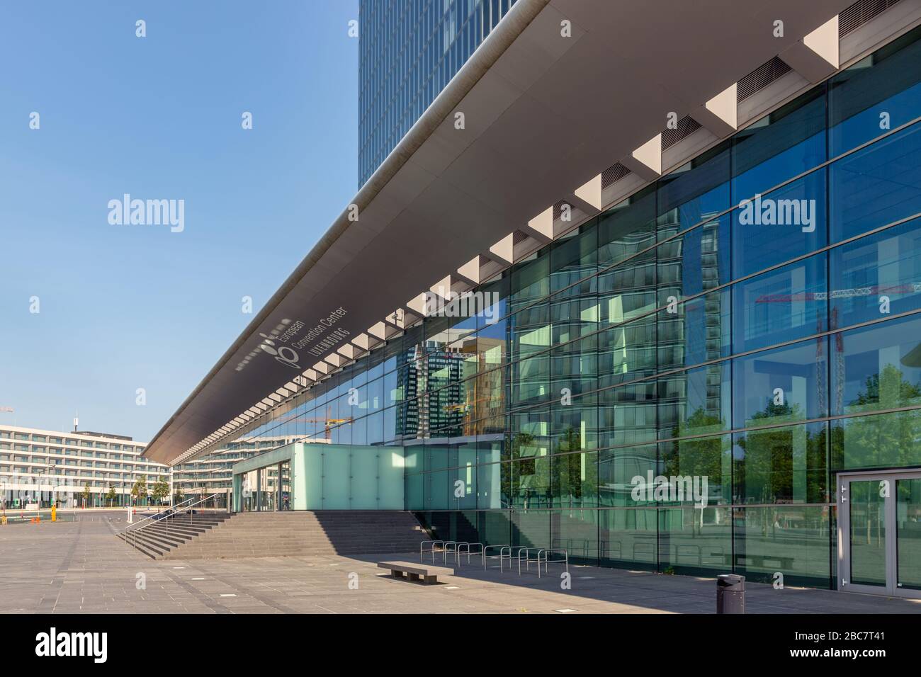 Facade European Convention Center in Kirchberg, district in Luxembourg ...