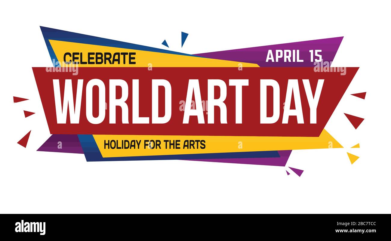 World art day banner design on white background, vector illustration ...