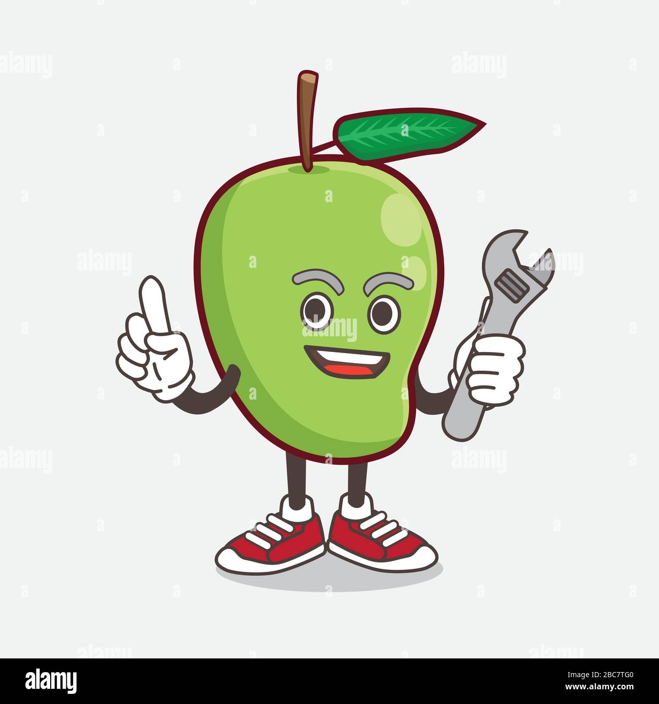 Green Mango Mascot Character Vector Illustration Stock Vector Image ...