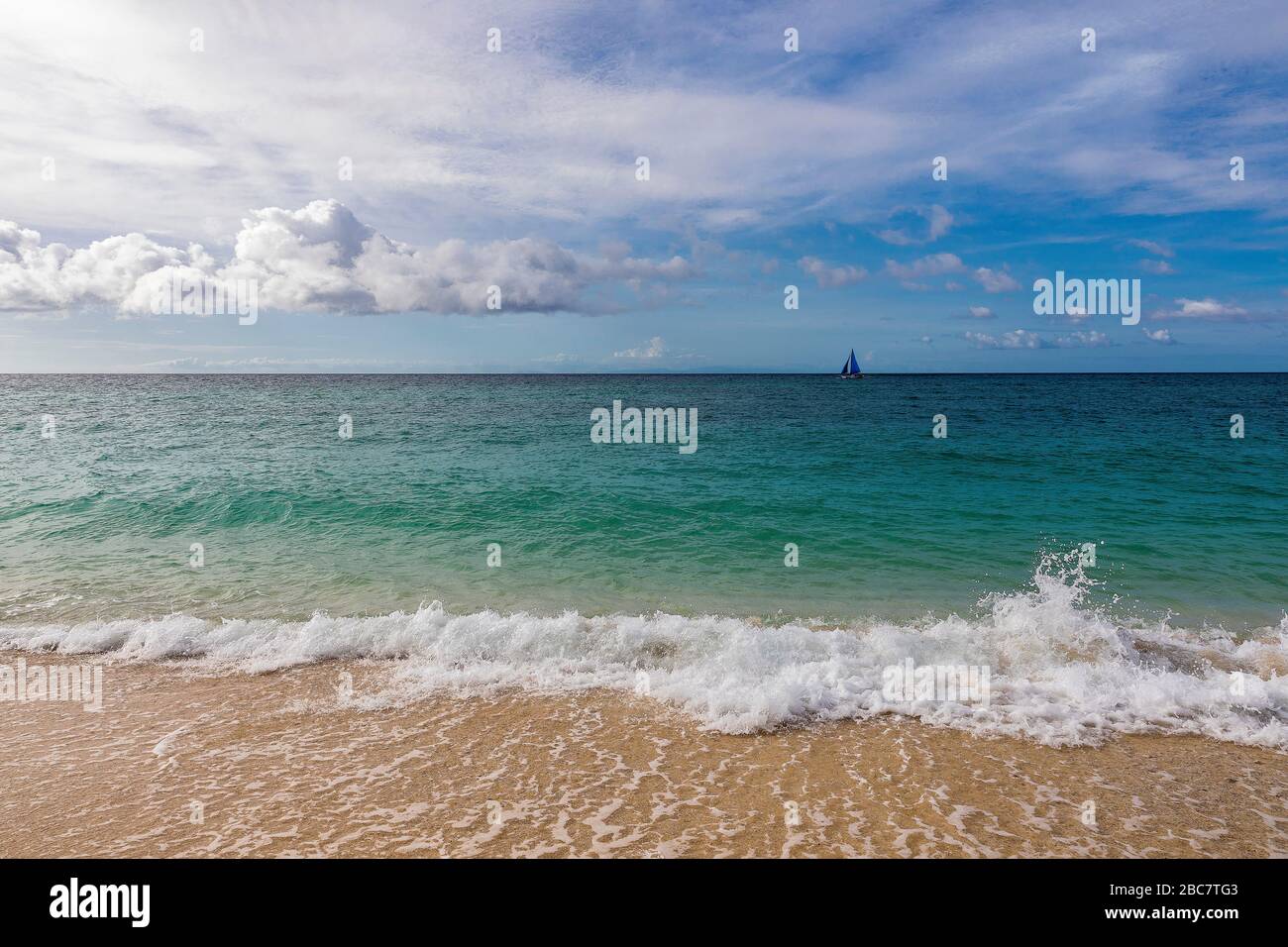 Boracay Island beautiful beach puka shell beach, Philippines Stock ...