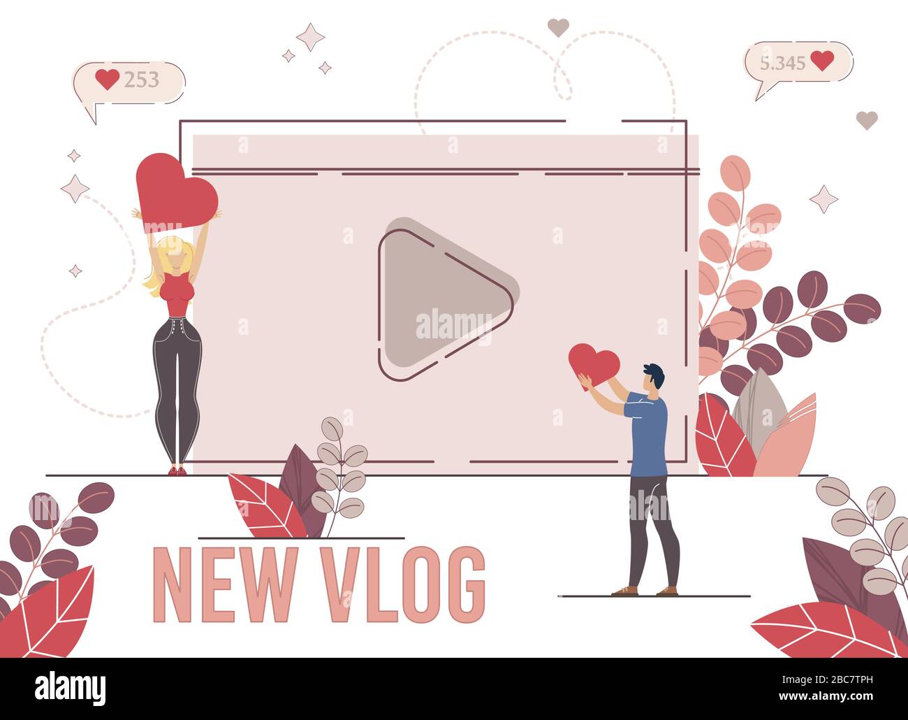 Vlogger Follower, Subscriber Vector Illustration Stock Vector Image ...