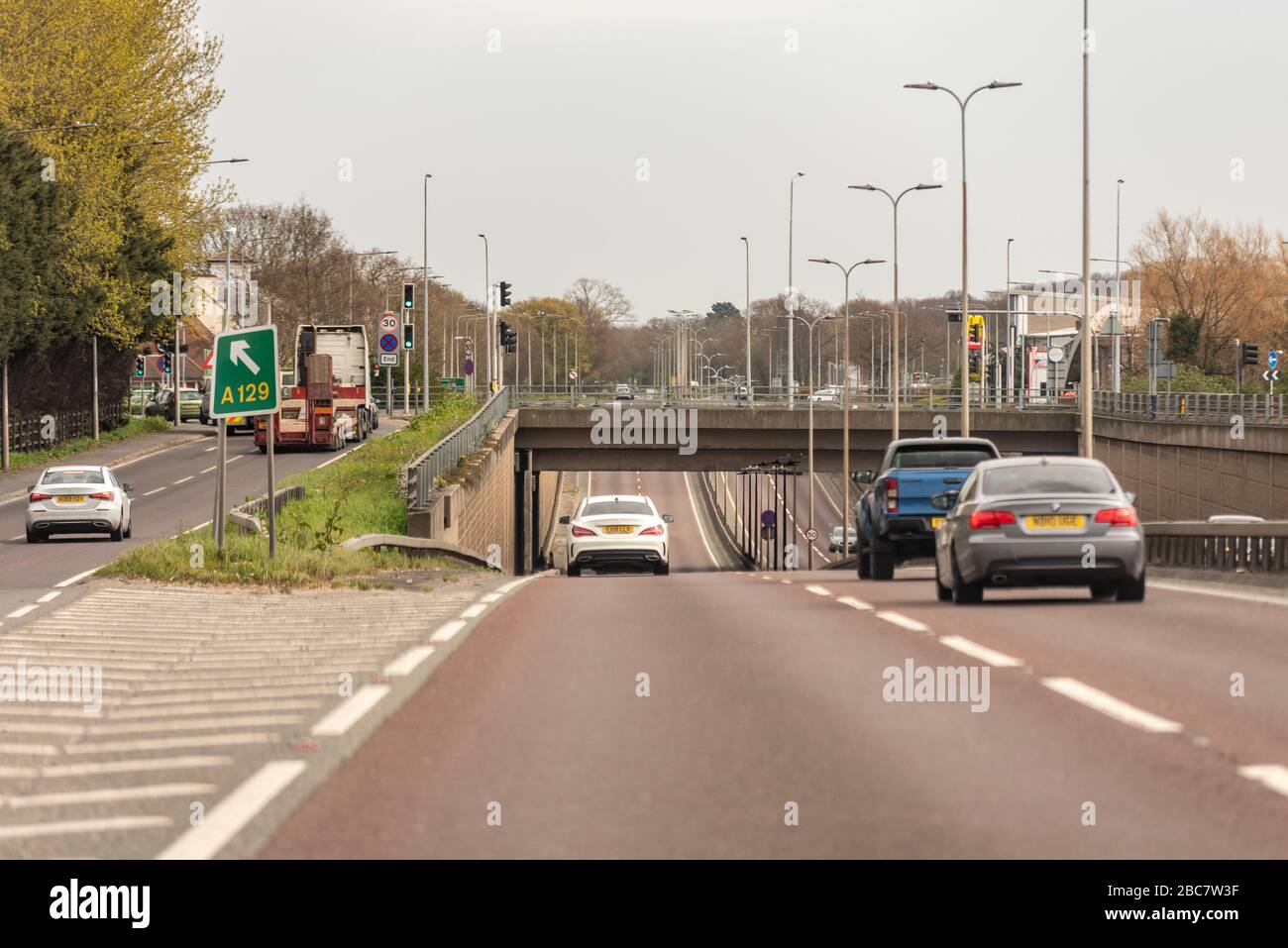 Rayleigh Weir A127 Southend arterial road junction with traffic ...