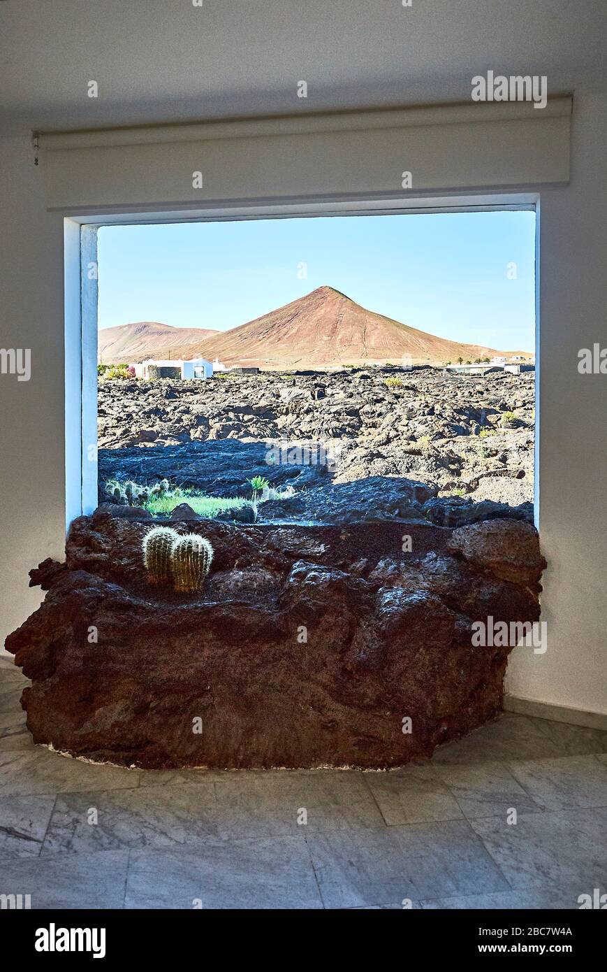 Lava flows inside the Fundacion Cesar Manrique in Tahiche Stock Photo ...