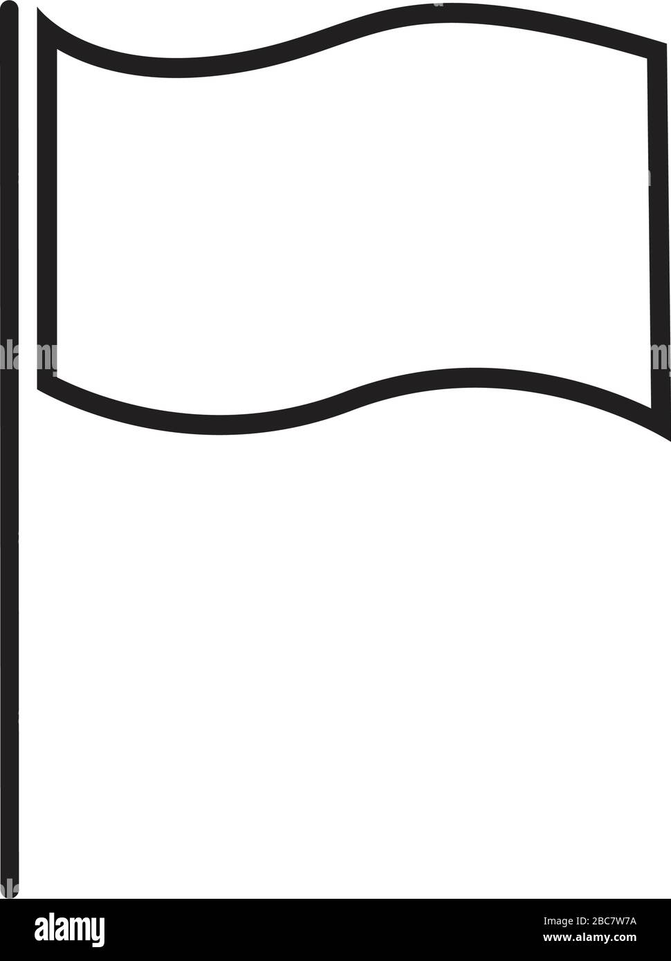 flag line icon sign vector isolated on white background Illustration ...