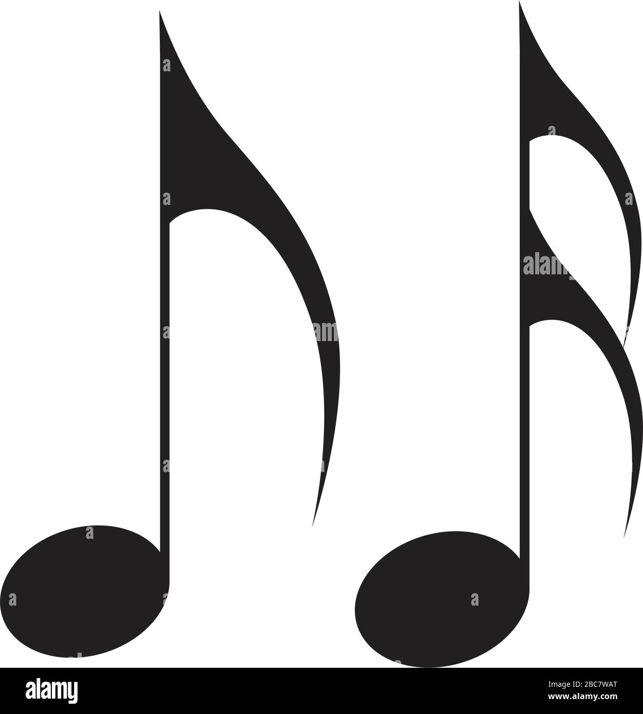 Music note icon song melody vector flat isolated on white background ...