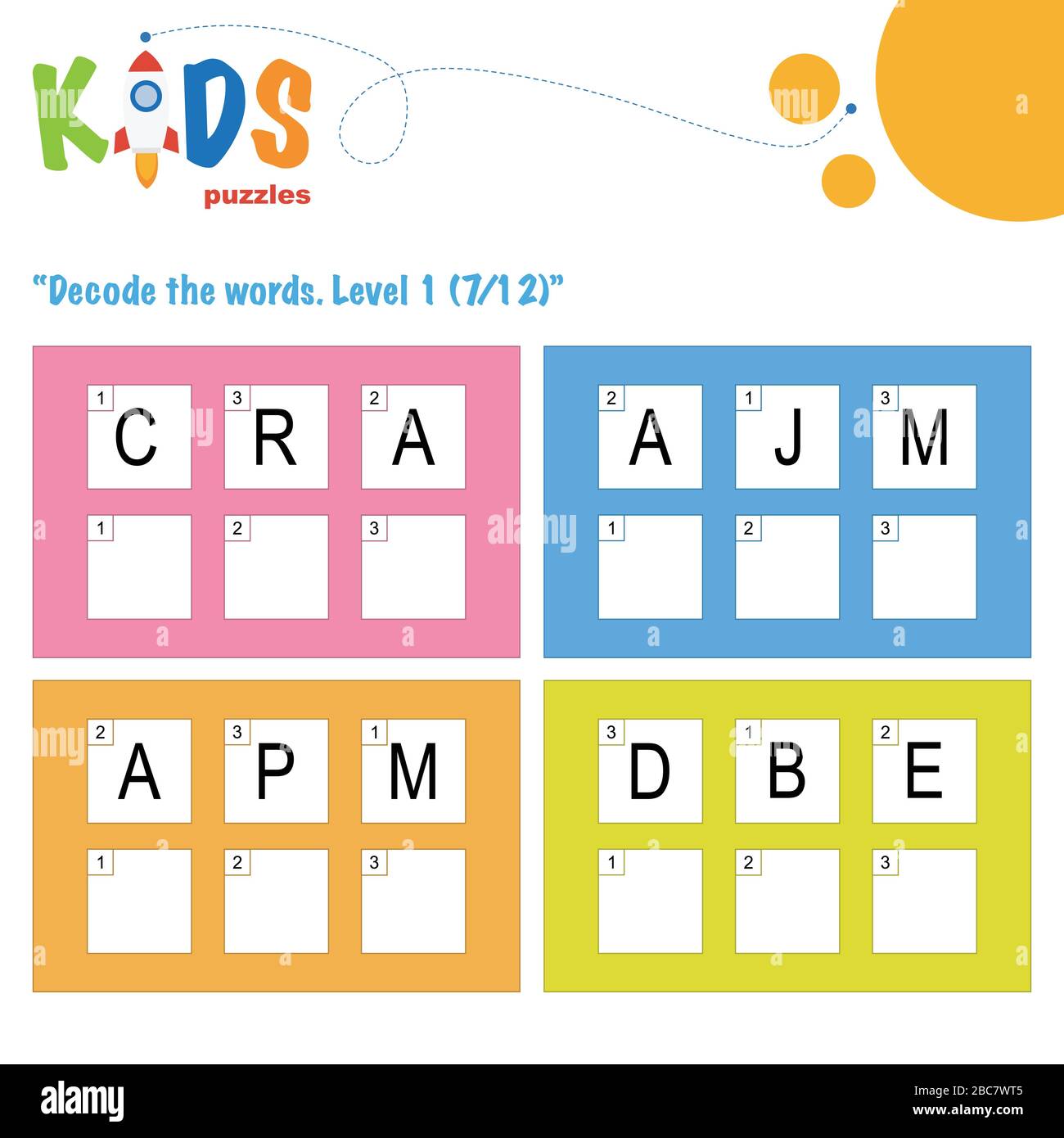 Decode the 3-letter words. Worksheet practice for preschool, elementary ...