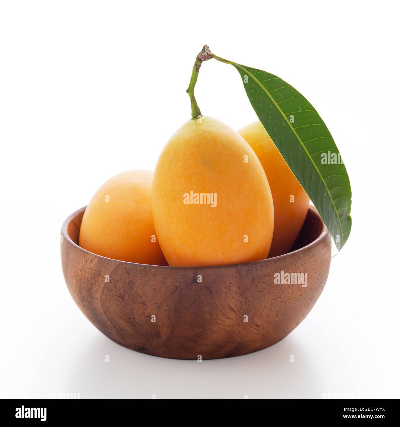 Marian plum or plum mango with green leaf isolated on white background ...
