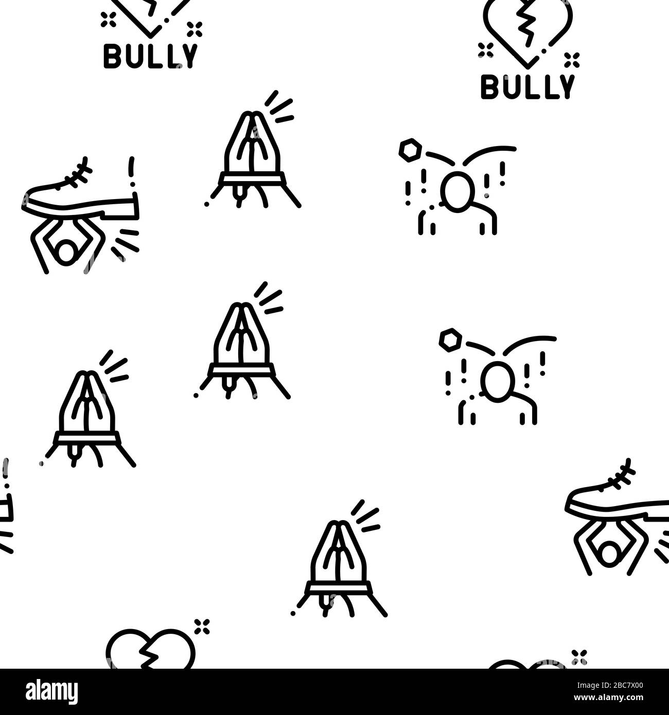 Bullying Aggression Seamless Pattern Vector Stock Vector Image & Art ...