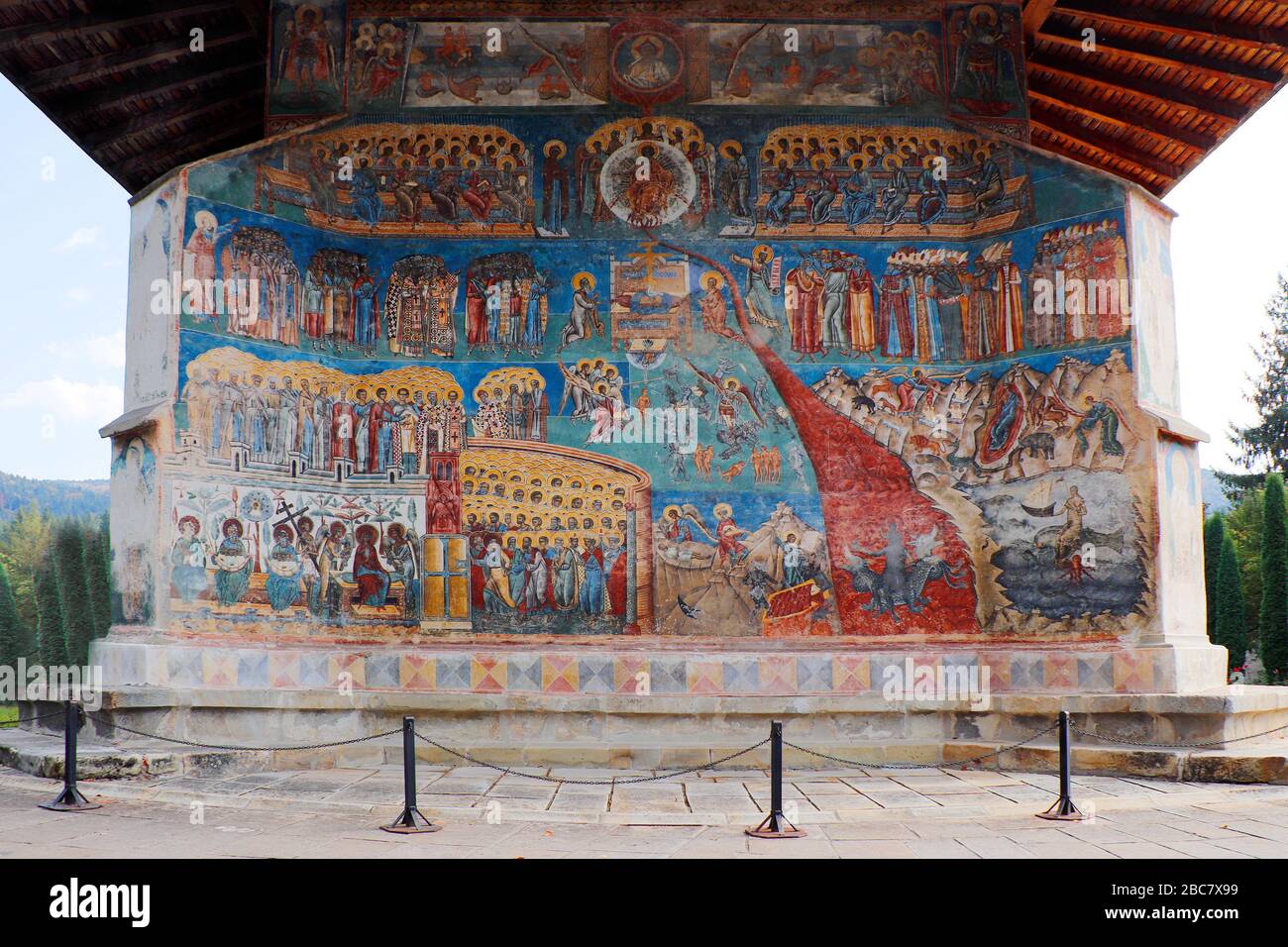 Voronet Monastery, Orthodox church in Bukovina, Romania Stock Photo - Alamy