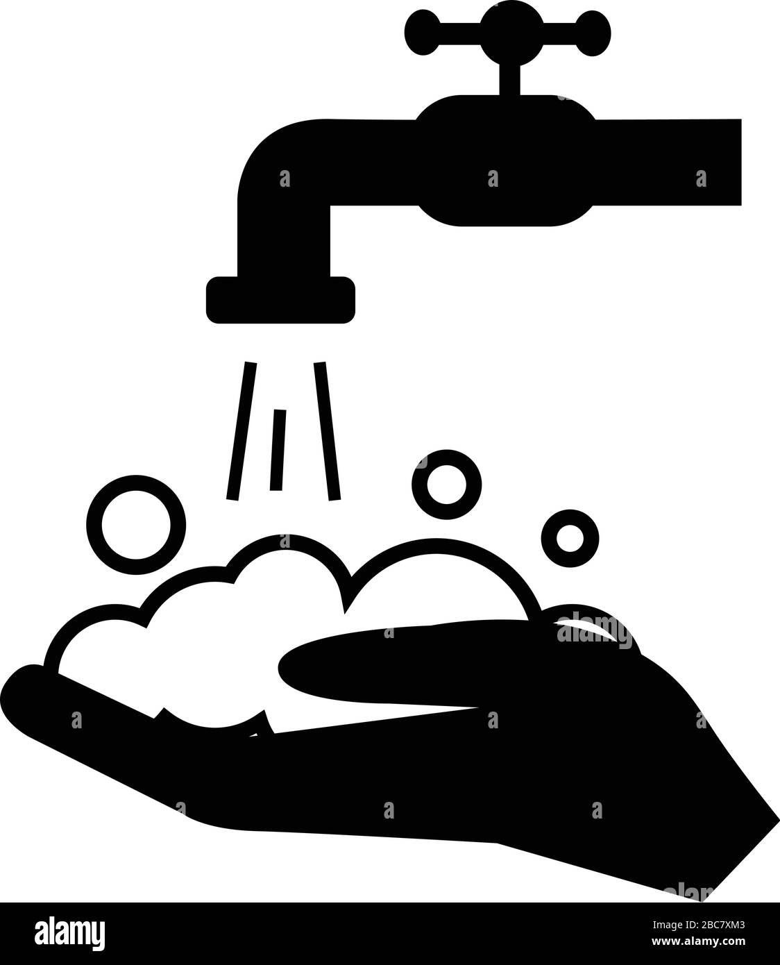 Illustration washing hands clean Black and White Stock Photos & Images ...