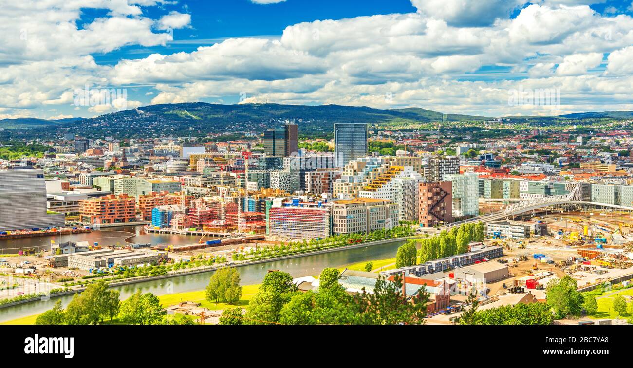 Beautiful cityscape of Oslo on a summer day, Norway Stock Photo - Alamy