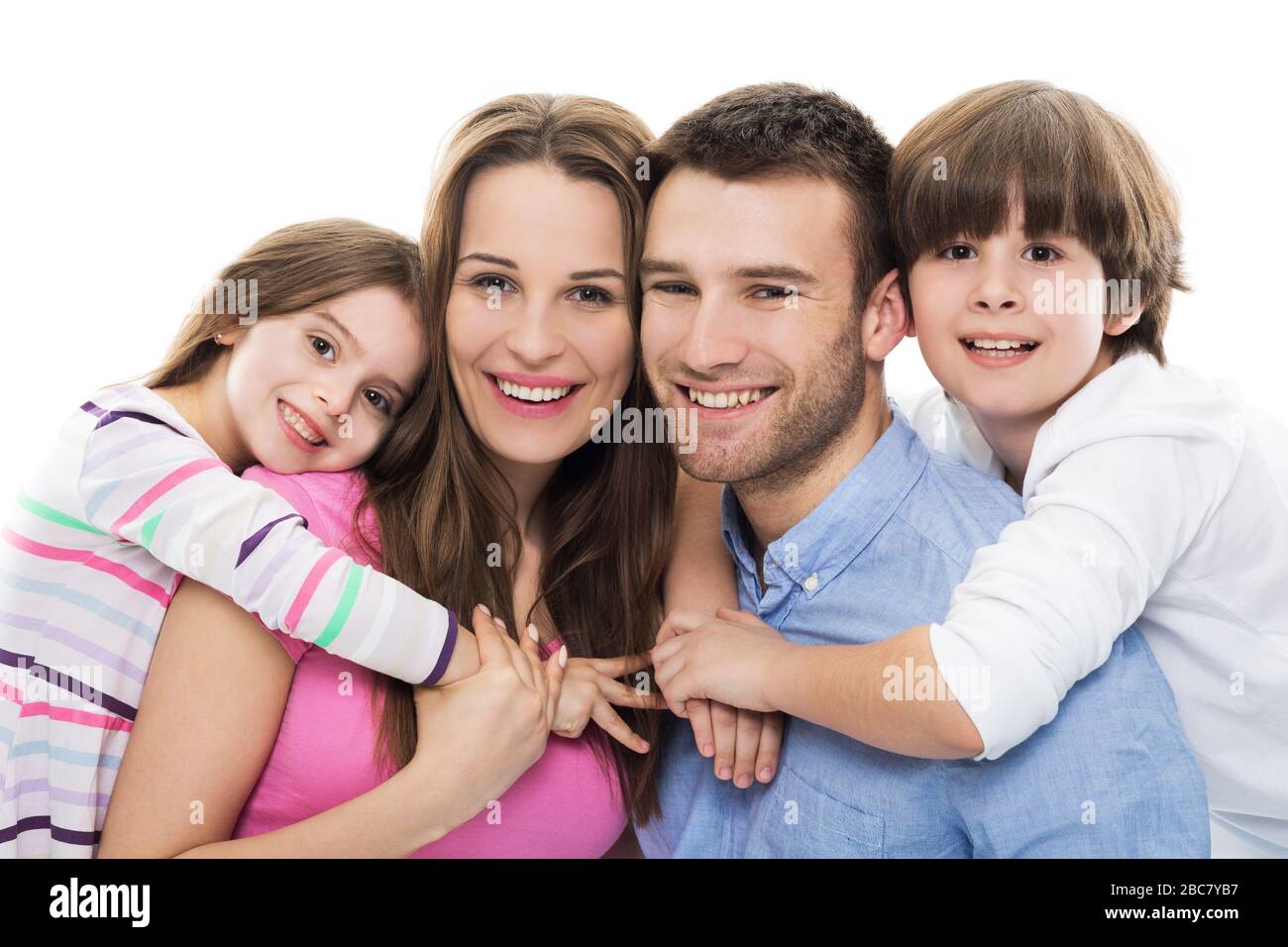Young family with two kids Stock Photo - Alamy