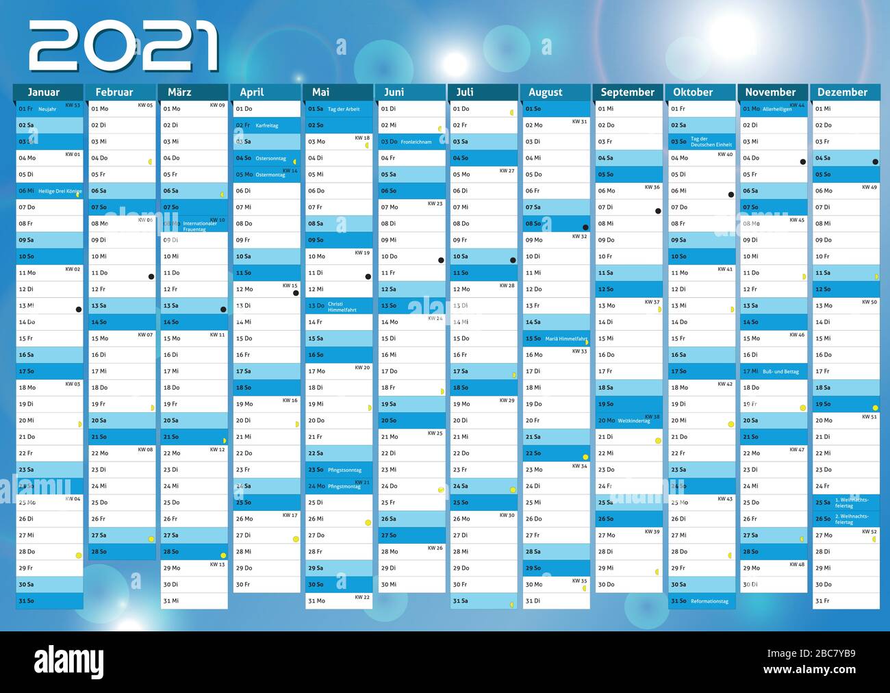 2021 calendar Germany planner pocket business year vector Stock Vector ...