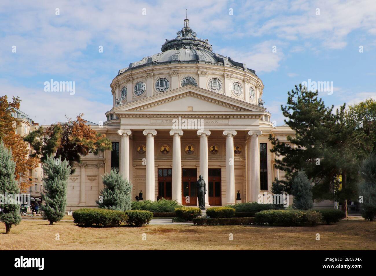 Romanian Athenaeum and concert hall in Bucharest, Romania Stock Photo ...