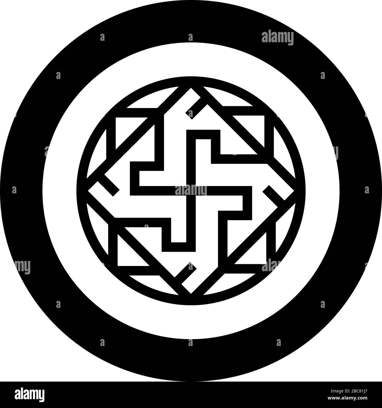Valkyrie Varangian sign Valkiriya slavic symbol icon in circle round ...
