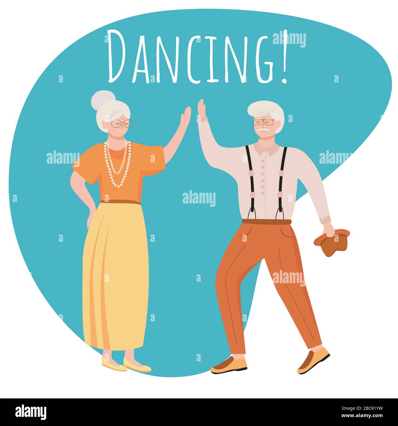 Dancing social media post mockup. Retired people. Romantic pastime ...