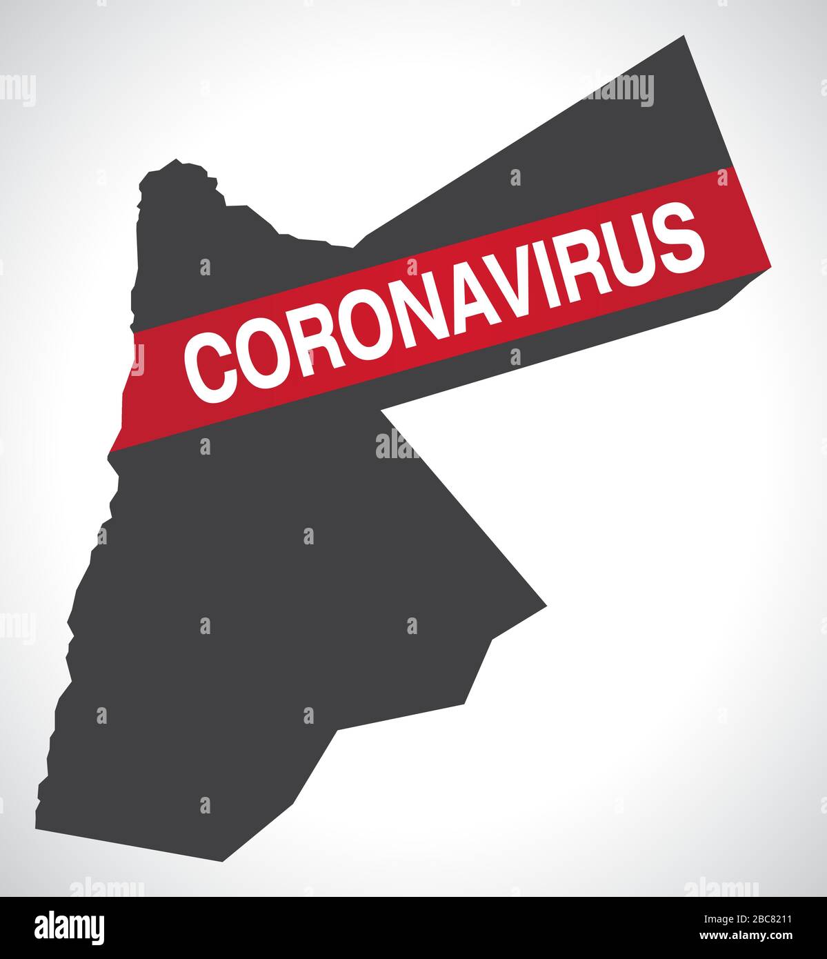 Jordan map with Coronavirus warning illustration Stock Vector Image ...