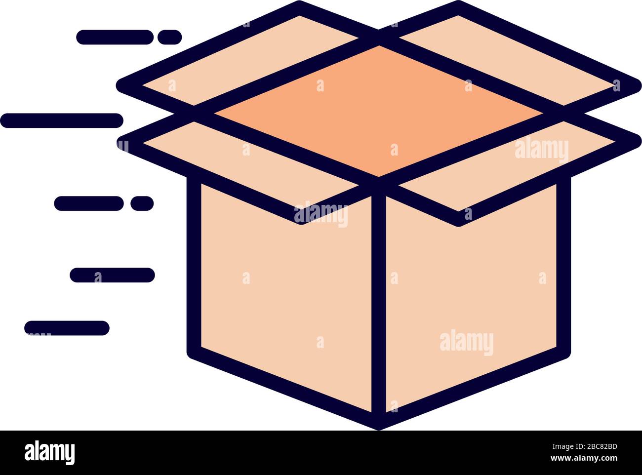 Delivery open box line and fill style icon vector design Stock Vector ...