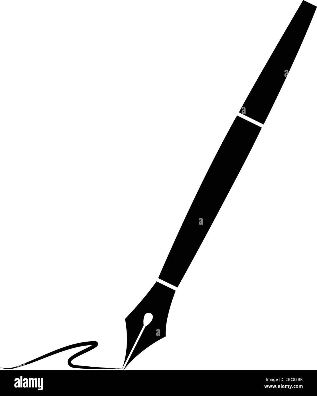 Pen write line icon calligraphy isolated vector Stock Vector Image ...