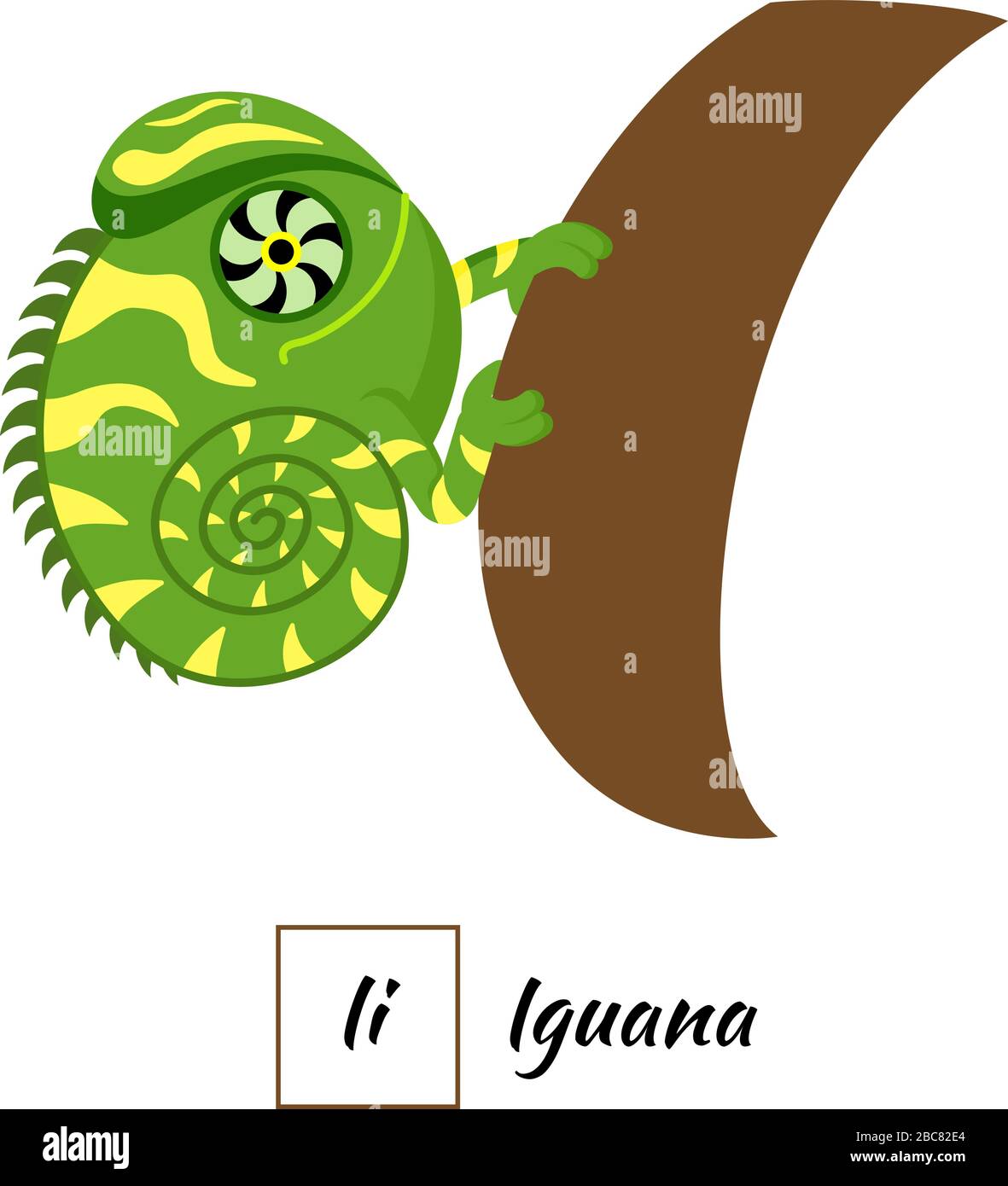 Cute English animal alphabet letter I vector image Stock Vector Image ...