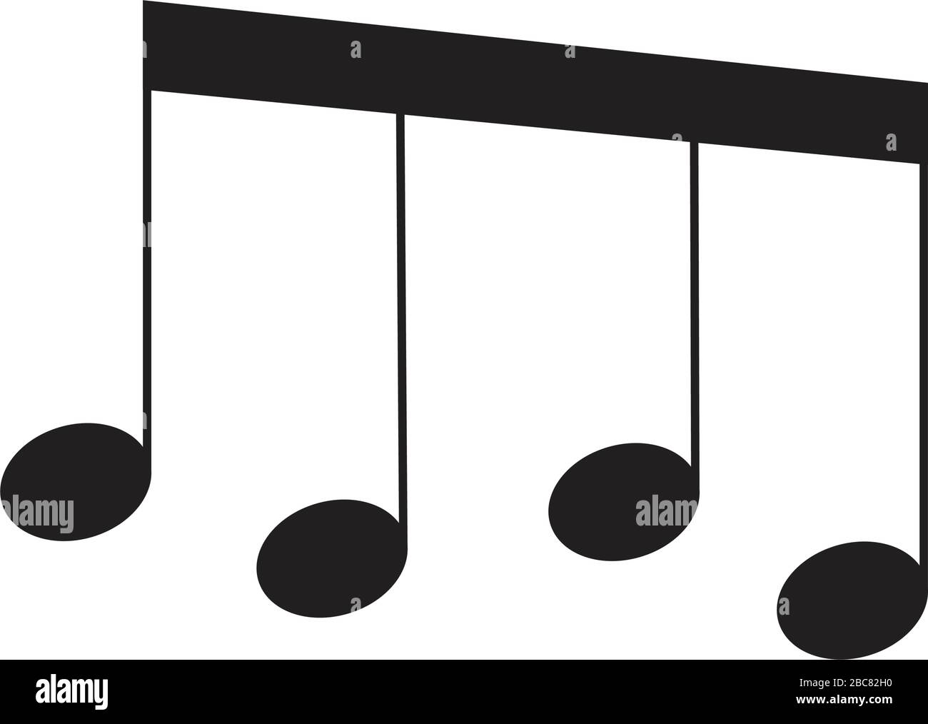 Music note icon vector flat isolated on white Stock Vector Image & Art ...