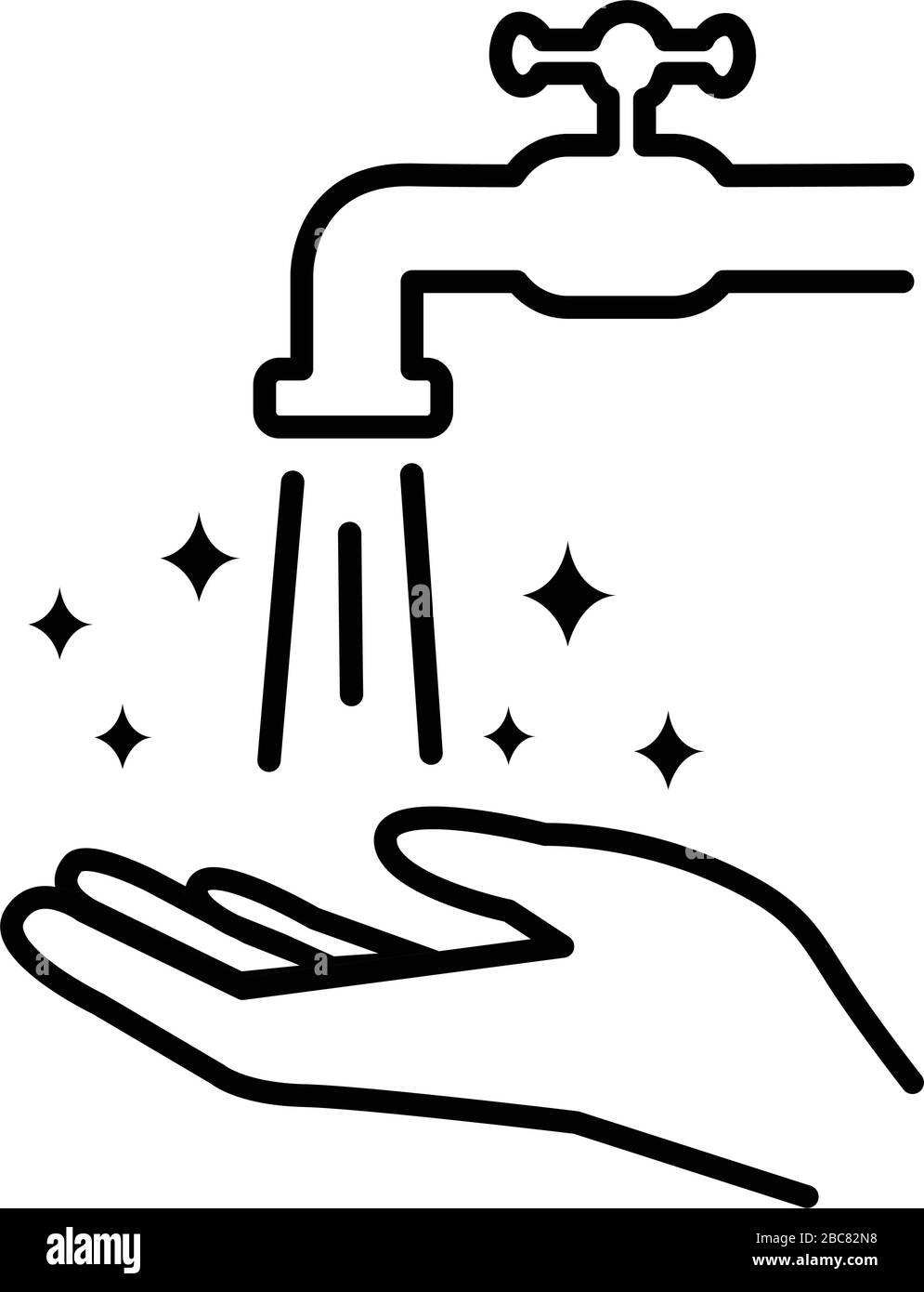 Hand under faucet Stock Vector Images - Alamy