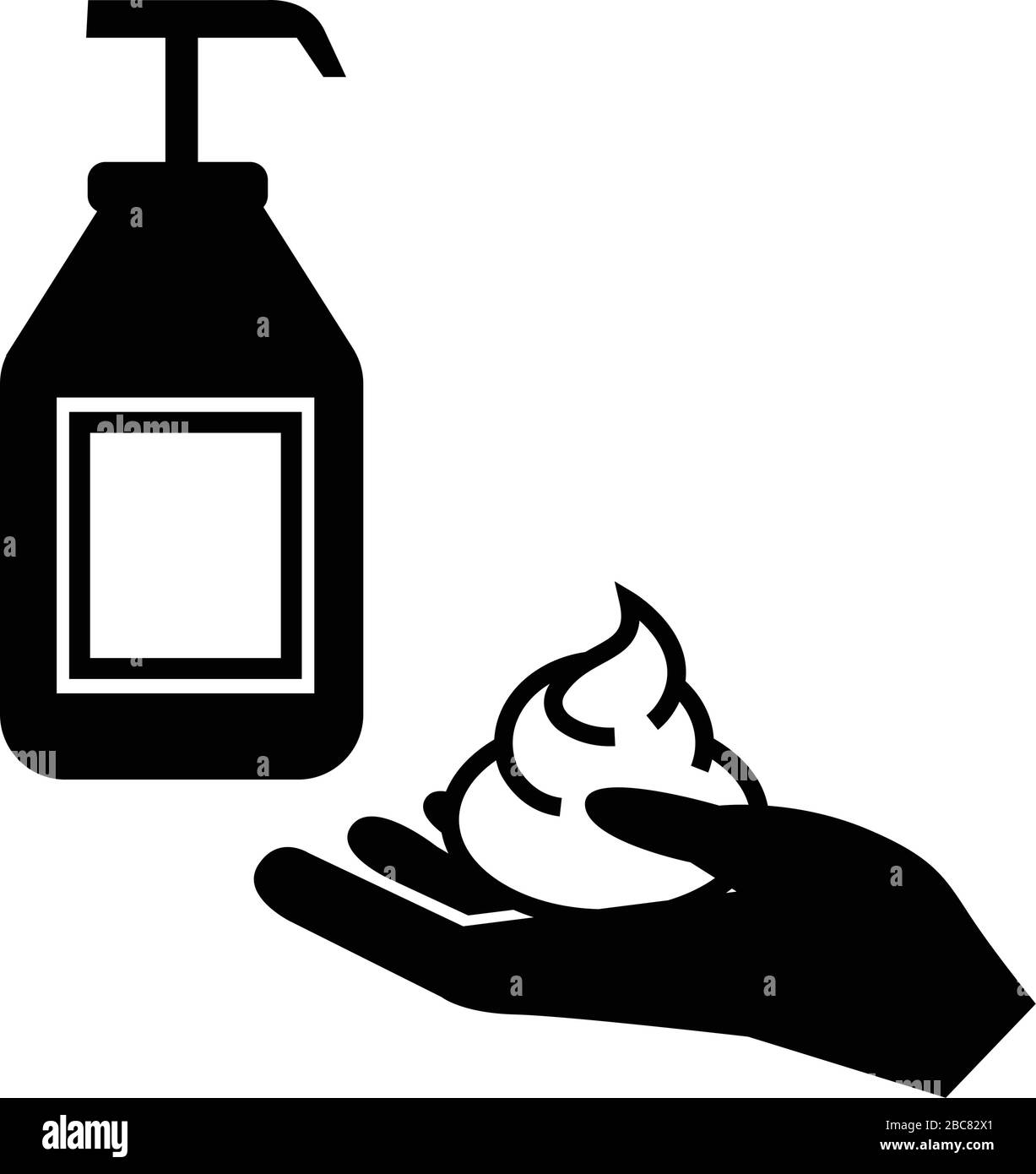 Hands soap dispenser line Black and White Stock Photos & Images - Alamy