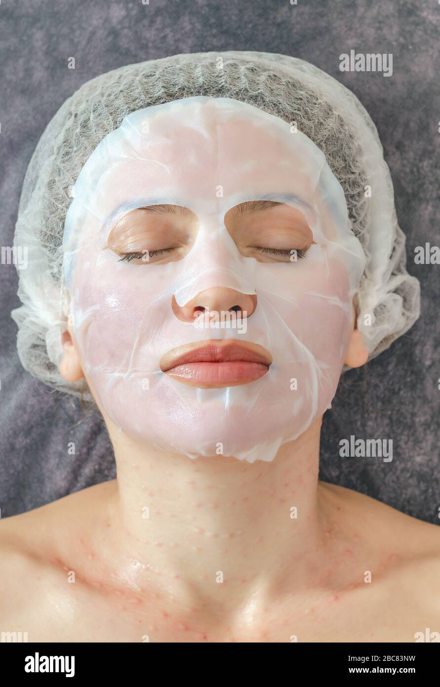 Female face woman hydrogel hi-res stock photography and images - Alamy