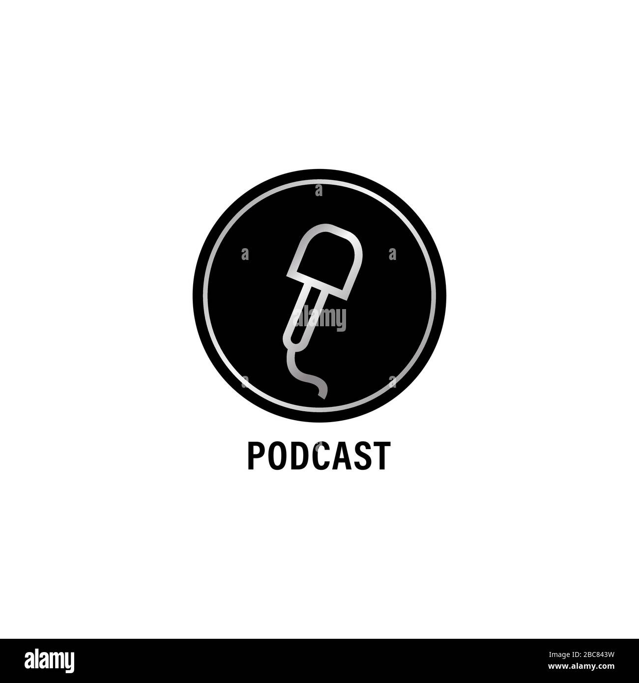 Minimal Podcast logo design template isolated on white background ...